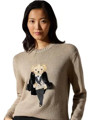 Ralph Lauren Lunar New Year Polo Bear Cashmere-blend Sweater - Champagne
