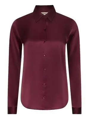 L'Agence Tyler Long-sleeve Blouse - Merlot Red