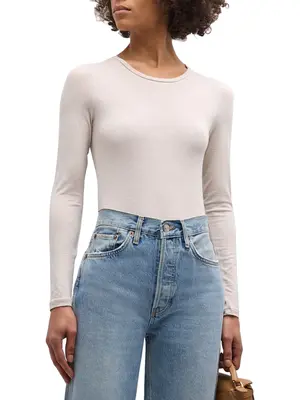 Majestic Filatures Majestic Filatures Soft Touch Long-Sleeve Top Ecru Chine