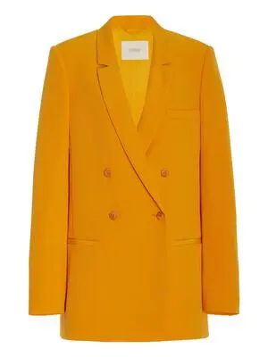 Lapointe Matte Crepe Double-breasted Blazer - Orange