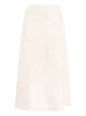 JIL SANDER Jil Sander Open-Knit Patterned Midi Skirt