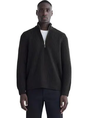 Everlane Felted Merino Half-zip Sweater - Black