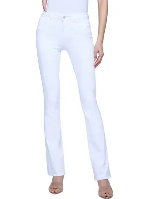 L'Agence Selma Sleek Baby Bootcut Jeans Blanc