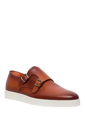 Santoni Bankable Leather Sneakers - Brown