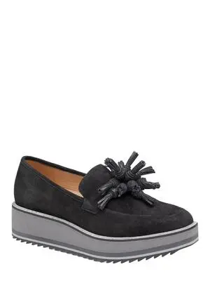 Johnston & Murphy Gracelyn Tassel Loafer - Black Suede