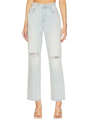 GRLFRND GRLFRND Cassidy Mid Rise Straight Jeans Palm Desert