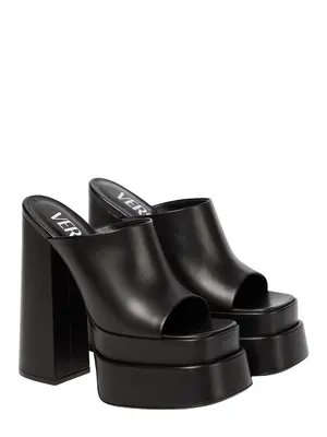 Versace Versace Leather Platform Sandals Black