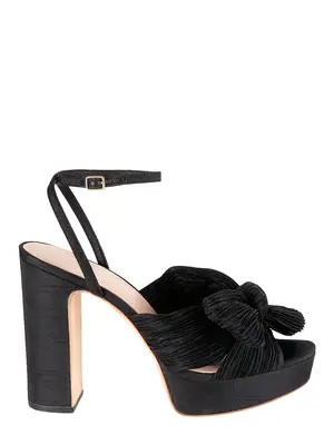 LOEFFLER RANDALL Natalia 115mm Pleated Bow Platform Sandals Black
