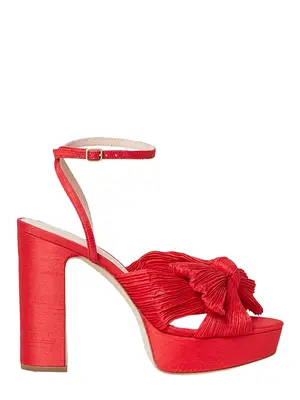 LOEFFLER RANDALL Natalia 115mm Pleated Bow Platform Sandals Red