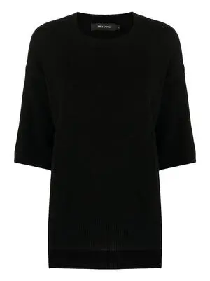 LISA YANG Short-sleeve Cashmere Top - Black