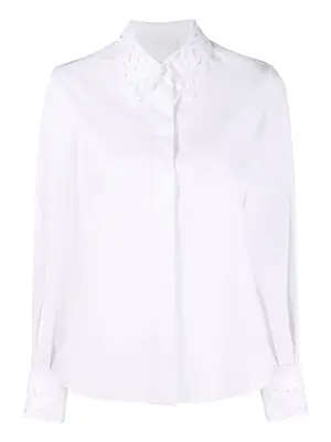 Chloé Pointelle Collar Button-up Shirt - White