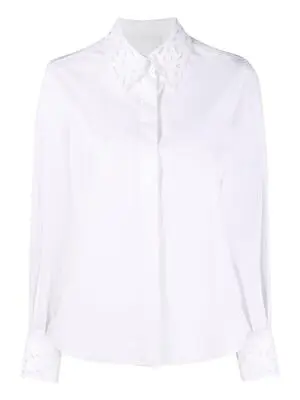 Chloé Pointelle Collar Button-up Shirt - White