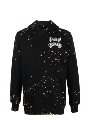 Philipp Plein Paint Splatter-print Pullover Hoodie - Black