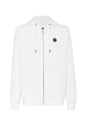 Philipp Plein Plein™ Logo Zip-up Hoodie - White