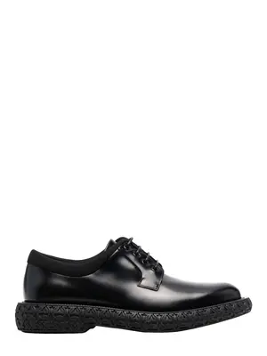 FERRAGAMO Mark Leather Derby Shoes - Black