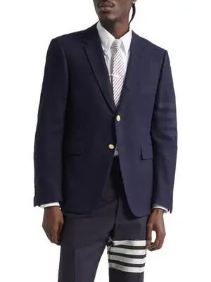 Thom Browne Thom Browne 4-Bar Wool-Cashmere Flannel Sport Coat Navy