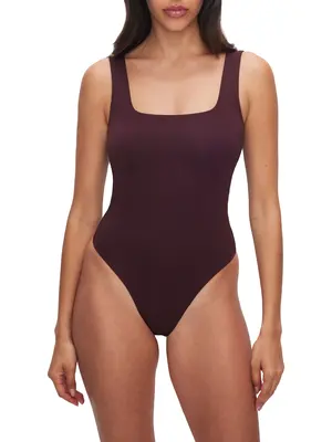 Good American Sculpting Modern Tank Bodysuit Malbec003