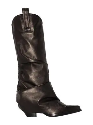 R13 55mm Knee-high Leather Boots - Black