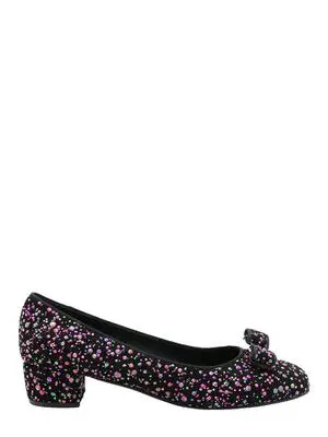 FERRAGAMO Vara Sequin-embellished Pumps - Black