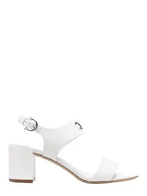 FERRAGAMO 55mm Gancini Logo-plaque Sandals - White