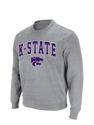 COLOSSEUM Kansas State Wildcats Crew Neck Sweatshirt - Heather Gray