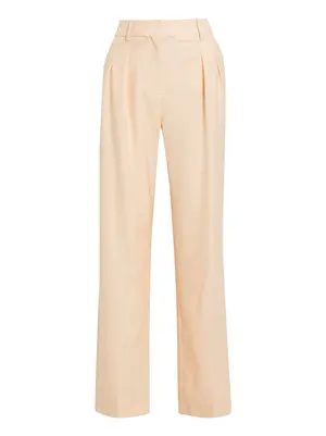 Loulou De Saison Sbiru Wide-leg Wool-twill Pants - Pastel Orange