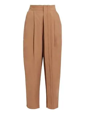 Stella McCartney Pleated Twill Tapered Pants - Light Brown