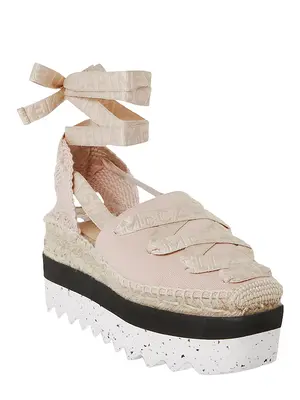 Stella McCartney Gaia Platform Espadrilles Blush