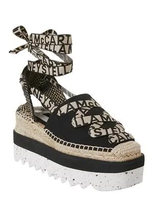 Stella McCartney Gaia Platform Espadrilles Deep Black