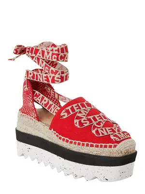 Stella McCartney Gaia Platform Espadrilles Red