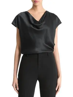 Vince Cowl Neck Blouse - Black