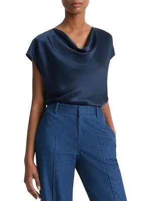 Vince Cowl Neck Blouse - Coastal Blue