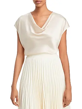 Vince Vince Cowl Neck Blouse Fennel