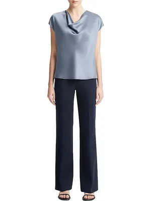Vince Vince Cowl Neck Blouse Iris Smoke