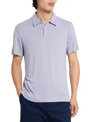 Theory Bron Anemone Jersey Polo Shirt - Gray Lilac