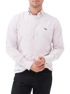 Rodd & Gunn Striped Oxford Shirt - Port