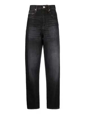 MARANT ETOILE High-waist Straight-leg Jeans - Black