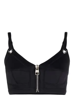 Alexander McQueen Zipped Crop Top - Black