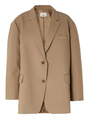 THE FRANKIE SHOP Bea Crepe Blazer - Brown