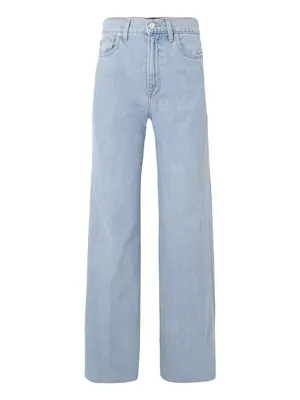Veronica Beard Taylor High-Rise Wide-Leg Jeans Light Denim