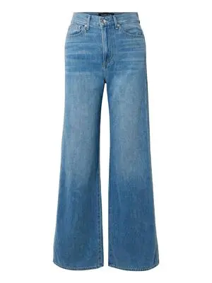 Veronica Beard Taylor High-Rise Wide-Leg Jeans Mid Denim