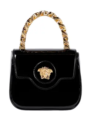 Versace La Medusa Mini Leather Tote - Black