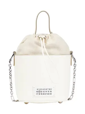 MAISON MARGIELA 5ac Leather Bucket Bag - White