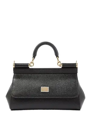 Dolce & Gabbana Sicily Mini Leather Crossbody Bag - Black