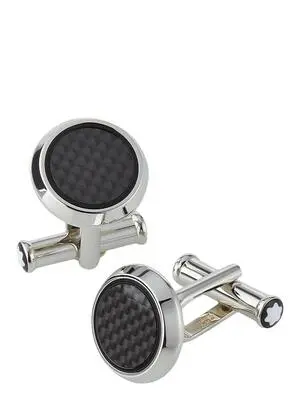 MONTBLANC Round Carbon Fiber Cufflinks