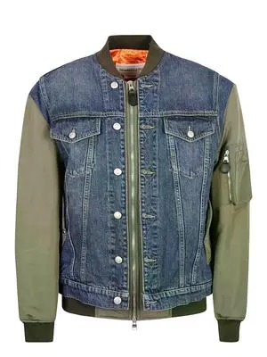 Alexander McQueen Panelled Bomber Jacket - Blue