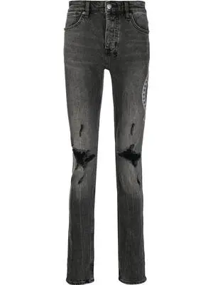 Ksubi Motif-print Slim-fit Jeans - Black