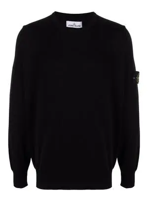 Stone Island Compass Badge Crew-neck Jumper Black