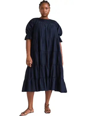 Merlette Paradis Midi Dress - Navy