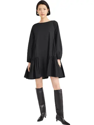 Merlette Byward Tiered Dress - Black